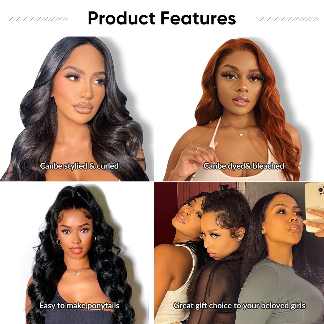 Body Wave Lace Front Wigs Human H