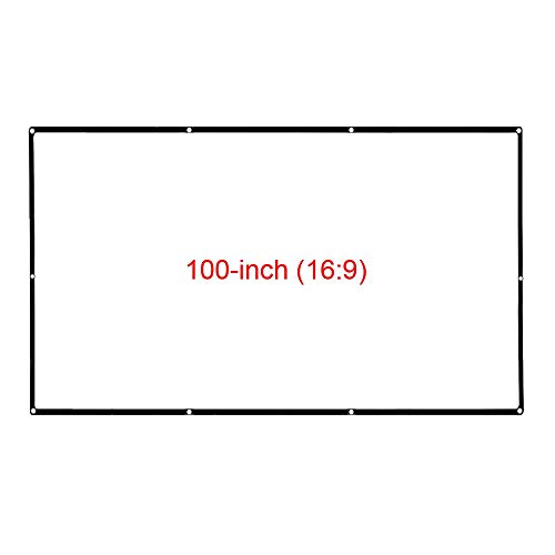APAINI 100-inch Projector Screen16:9 Canvas Matt Projection Screen Portable Foldable Anti-Crease Indoor Outdoor Projector Movies Screen