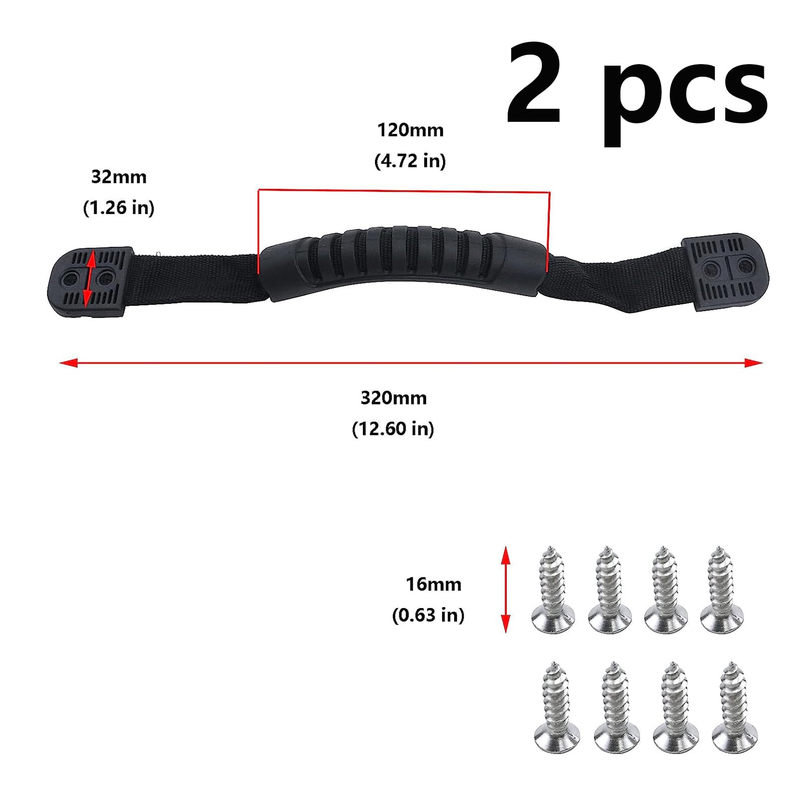Antrader 2Pcs Kayak Carry Handle, Canoe Boat Side Mount Handle Replacement Accessory Kit with Fixing Screws