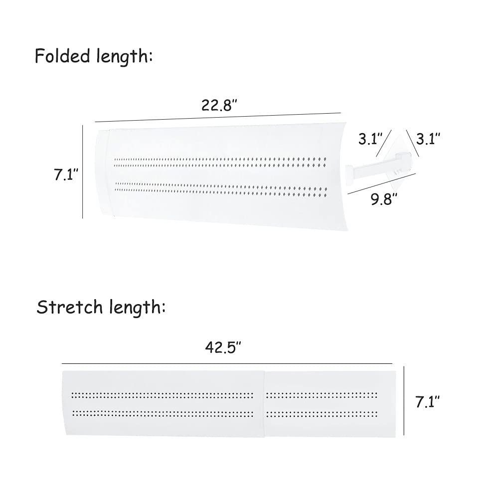 BAOZOON Retractable Air Conditioner Air Deflector, Universal Adjustable Air Conditioning Deflector Air Diverter Cover Telescopic Anti-Wind Baffles Anti Direct Blowing Windshield Wind Guide