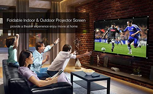 APAINI 16:9 Foldable 120 inch Projector Screen PVC Fabric Projection Screen for Education Office Home Theater Outdoor Cinema