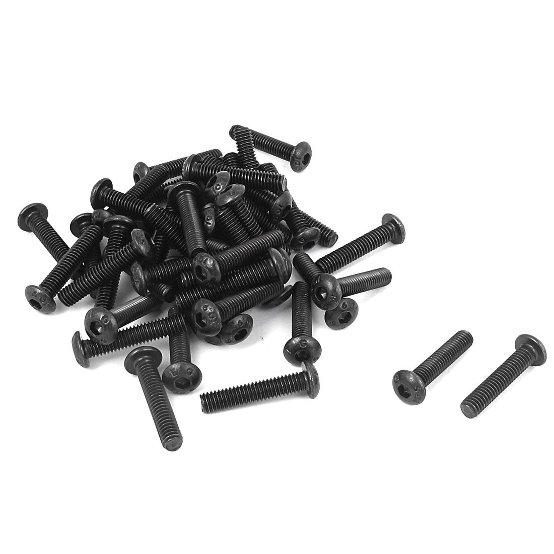 uxcell M4 x 20mm Alloy Steel Hex Socket Button Head Machine Screws Black 50 Pcs