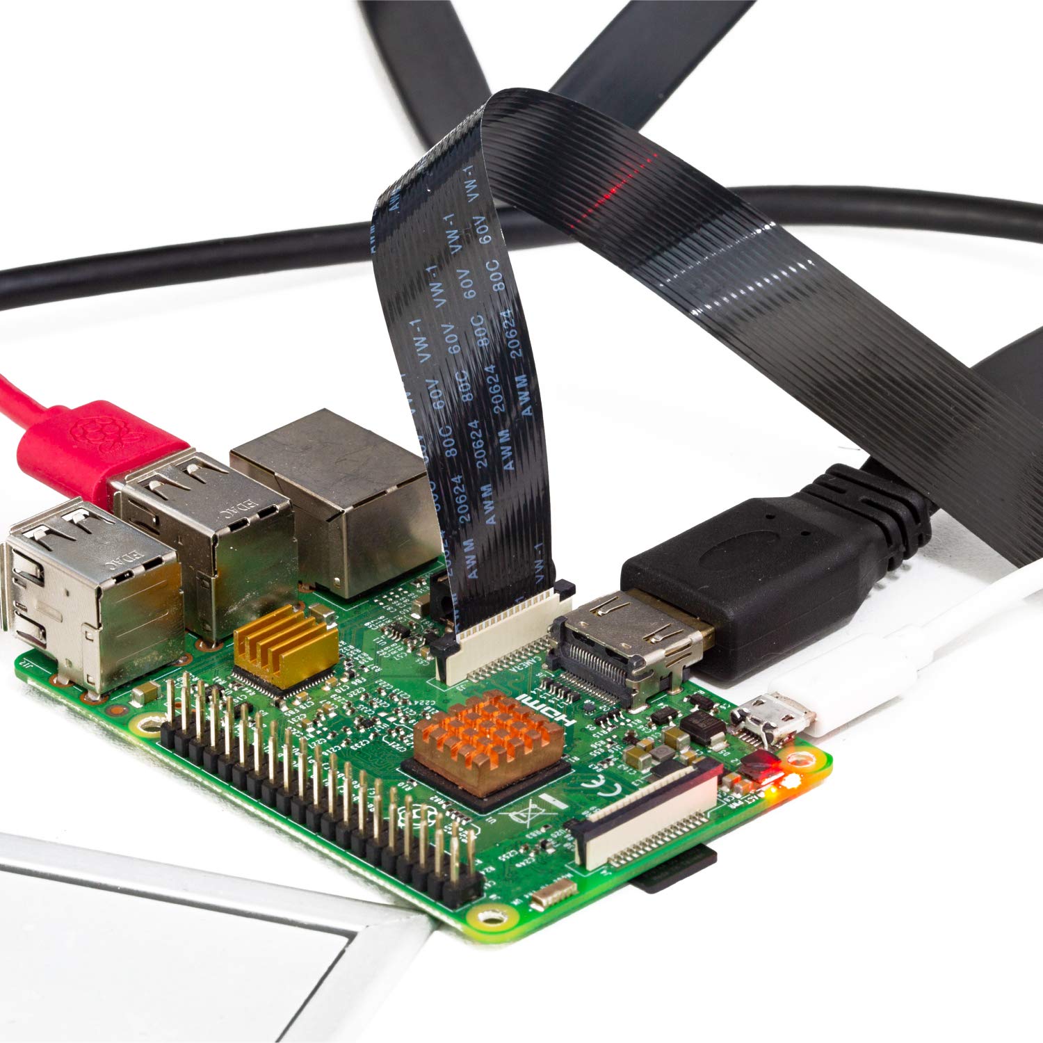 Arducam for Raspberry Pi Camera Ribbon Flex Extension Cable Set (3Pcs), 2”(5cm) 23.62”(60cm) 39.37”(100cm) for Raspberry Pi, Black