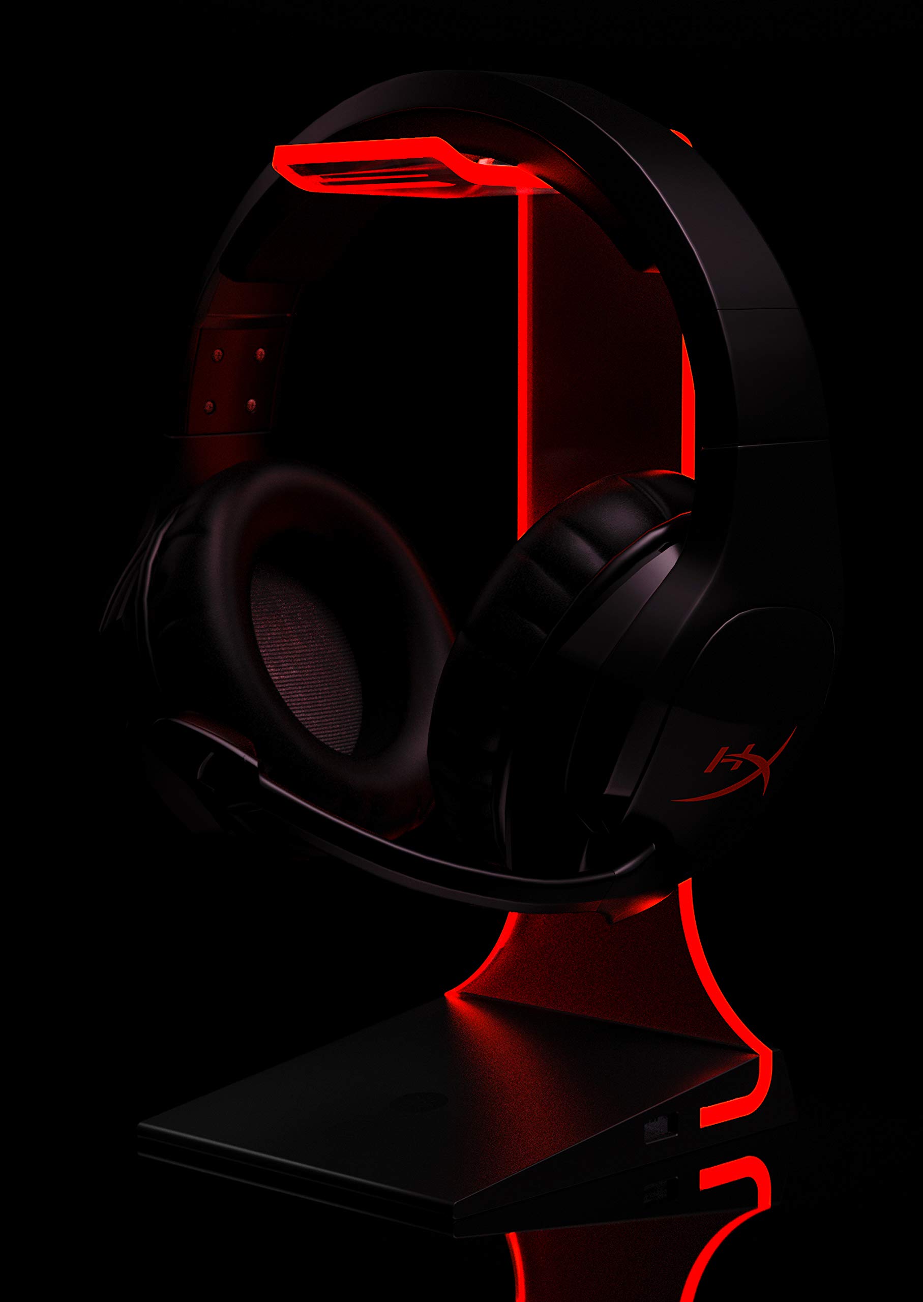 Asterion RGB Headphone Stand with USB Charging – Floating Illuminated Acrylic Design Compatible with All Standard Sized Headsets | Vertex