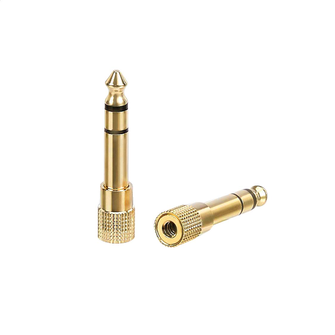Amazon Basics Gold Plated 6.35mm 1/4 Male to 3.5mm 1/8 Female Stereo Headphone Adapter - 5-Pack