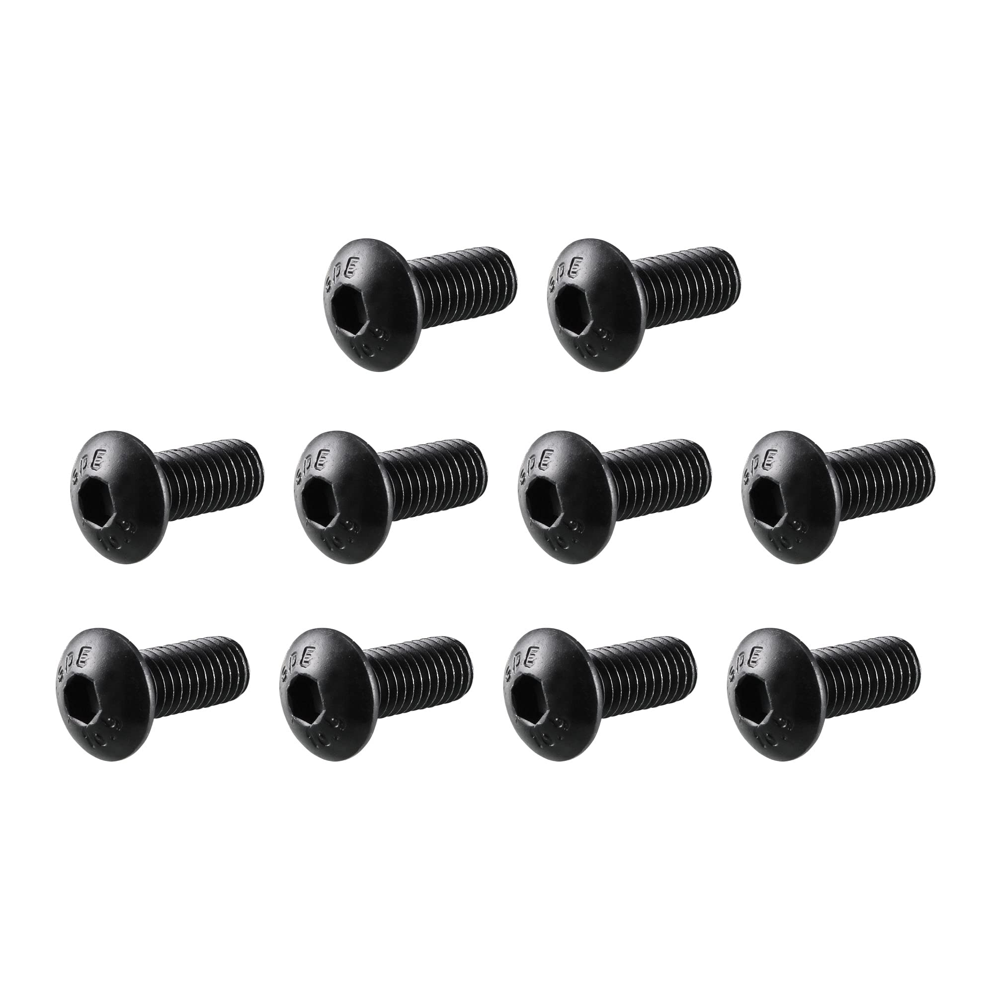 uxcell M5x12mm Button Head Hex Socket Cap Screw Bolt Black 50pcs