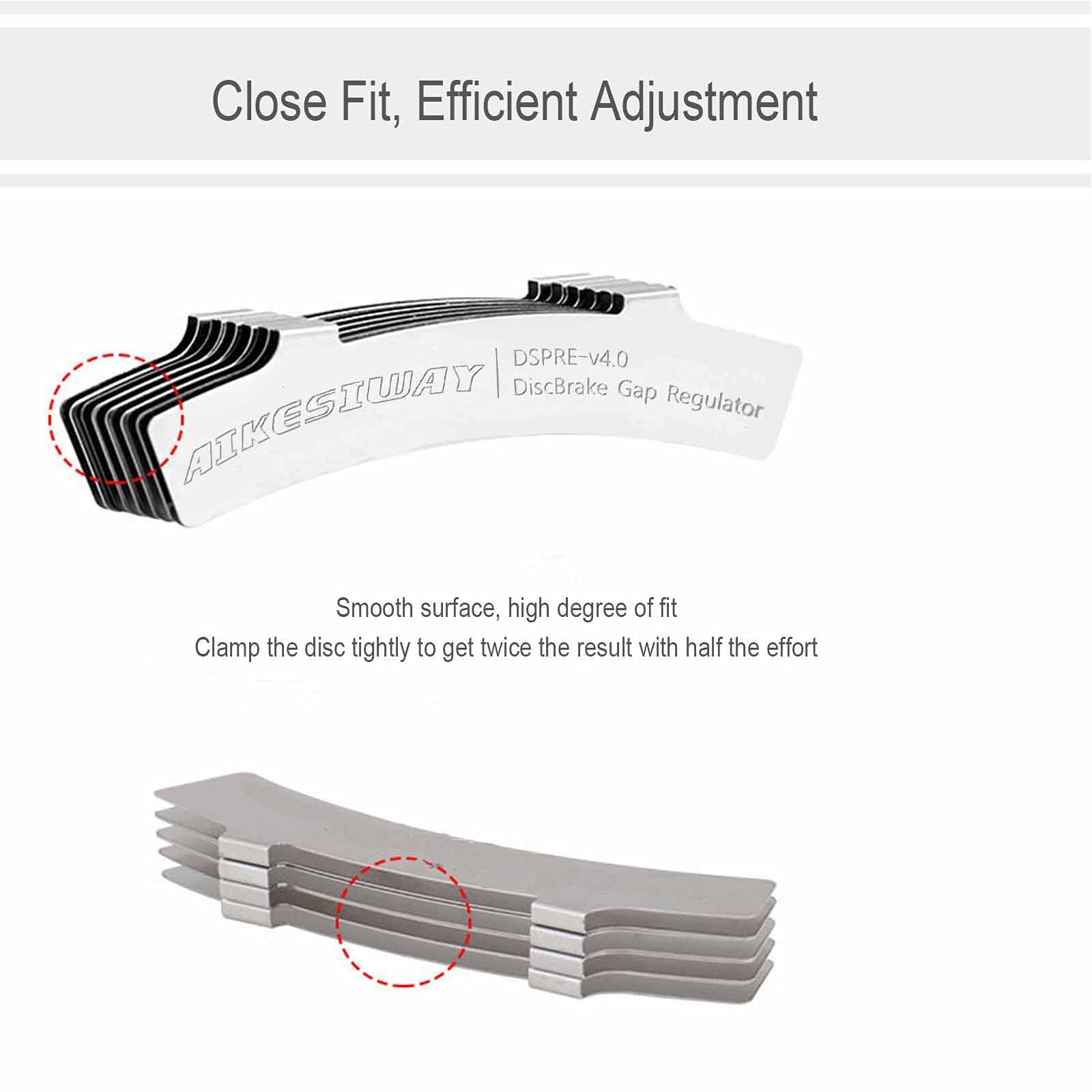 AIKESIWAY Rotor Truing Fork Bike Disc Alignment Tool Bicycle Brake Wrench,Bike Disc Brake Pad Adjustment Alignment Tool Gap Regulator,3 Slot Depths,Strong,Easy to Carry and Use (2pcs Gap Regulators)