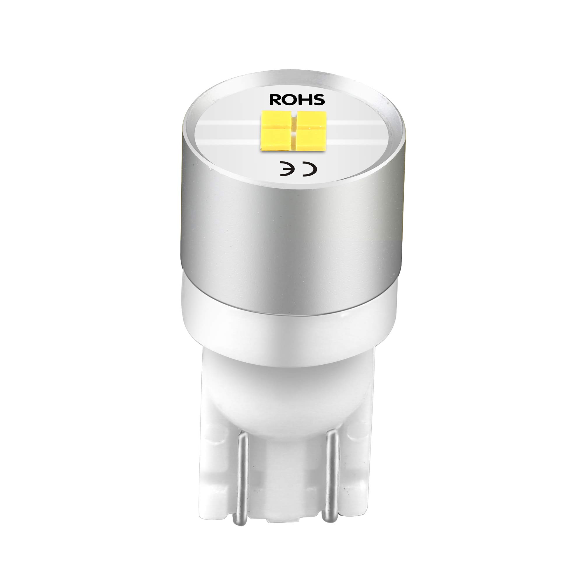 Alla Lighting Newest 4x T10 194 168 LED Bulbs W5W 2825 175 158 CAN-Bus, 6000K White License, Parking, Map, Dome, Door, Trunk Lights, Super Bright 12V SMD Replacement for Cars, Trucks, RVs