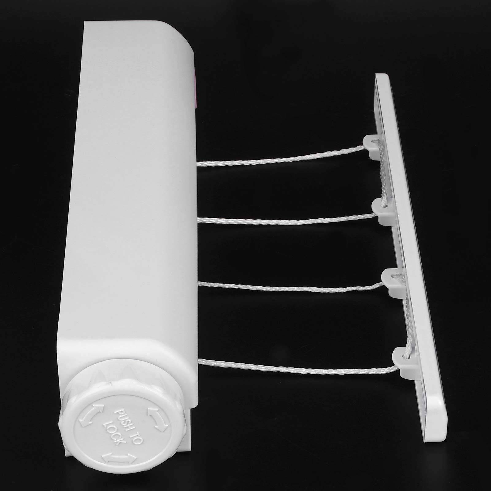 Retractable Clothesline for Indoor and Outdoor Use Space-Saving Clothes Drying Rope Hanger with Four Ropes Easy to Install and Adjustable Length
