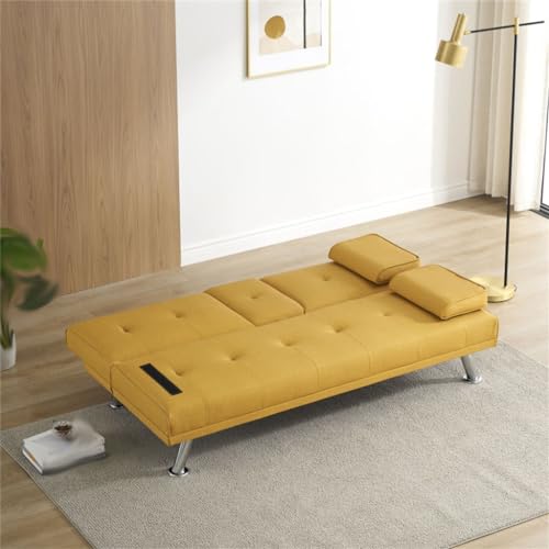 APAINI Multifunctional 67" Leather Double Folding Sofa Bed for Office for Indoor livingroom Furniture