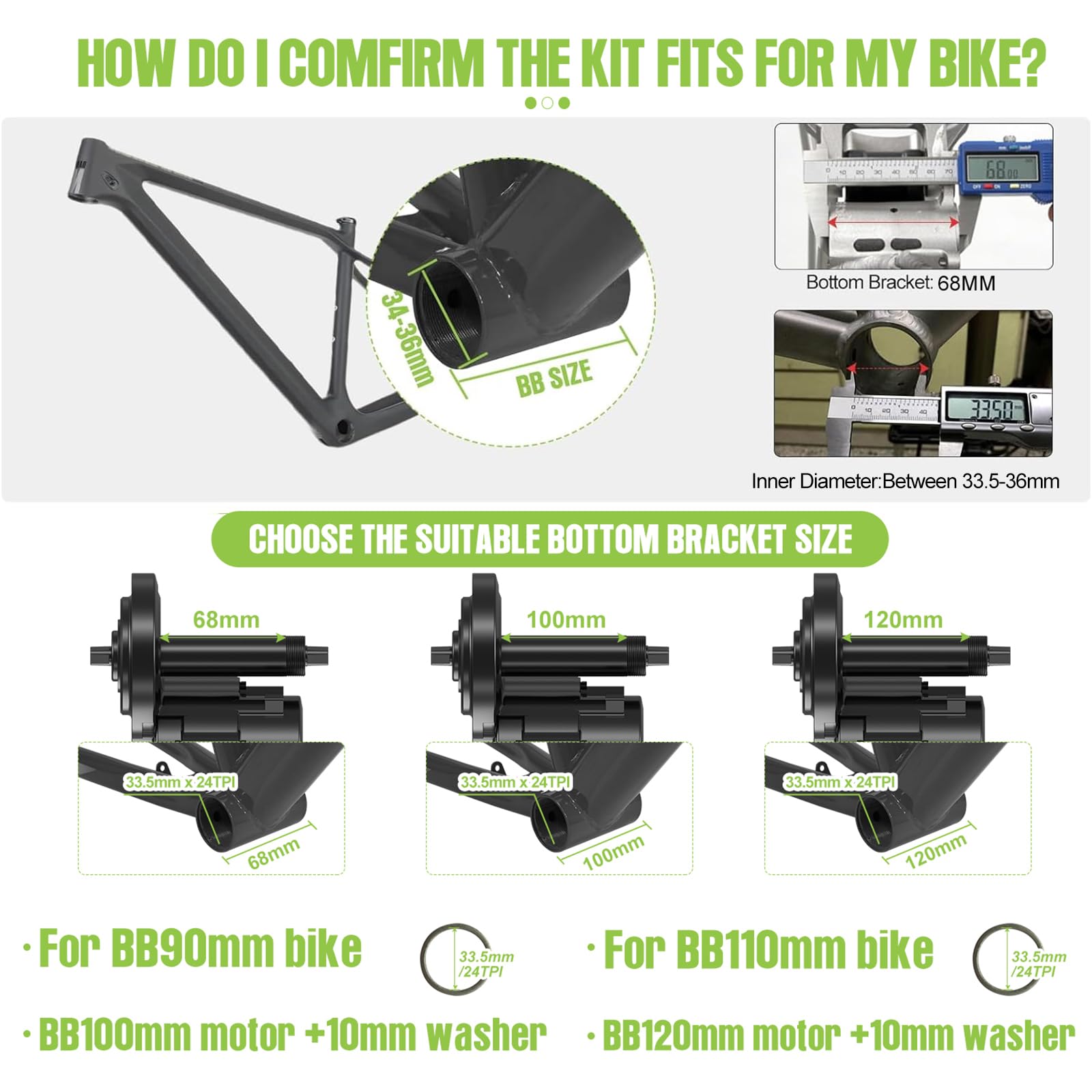 BAFANG 1000W Mid Drive Kit with Battery(Optional) BBSHD BBS03 Ebike Conversion Kit for Moutain Road Bike,City Bike,Tricycle