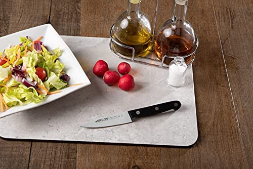 ARCOS Paring Knife 4 Inch Stainless Steel. Professional Knife for Peeling Fruits and Vegetable. Ergonomic Polyoxymethylene Handle and 100 mm Blade. Series Universal. Color Black