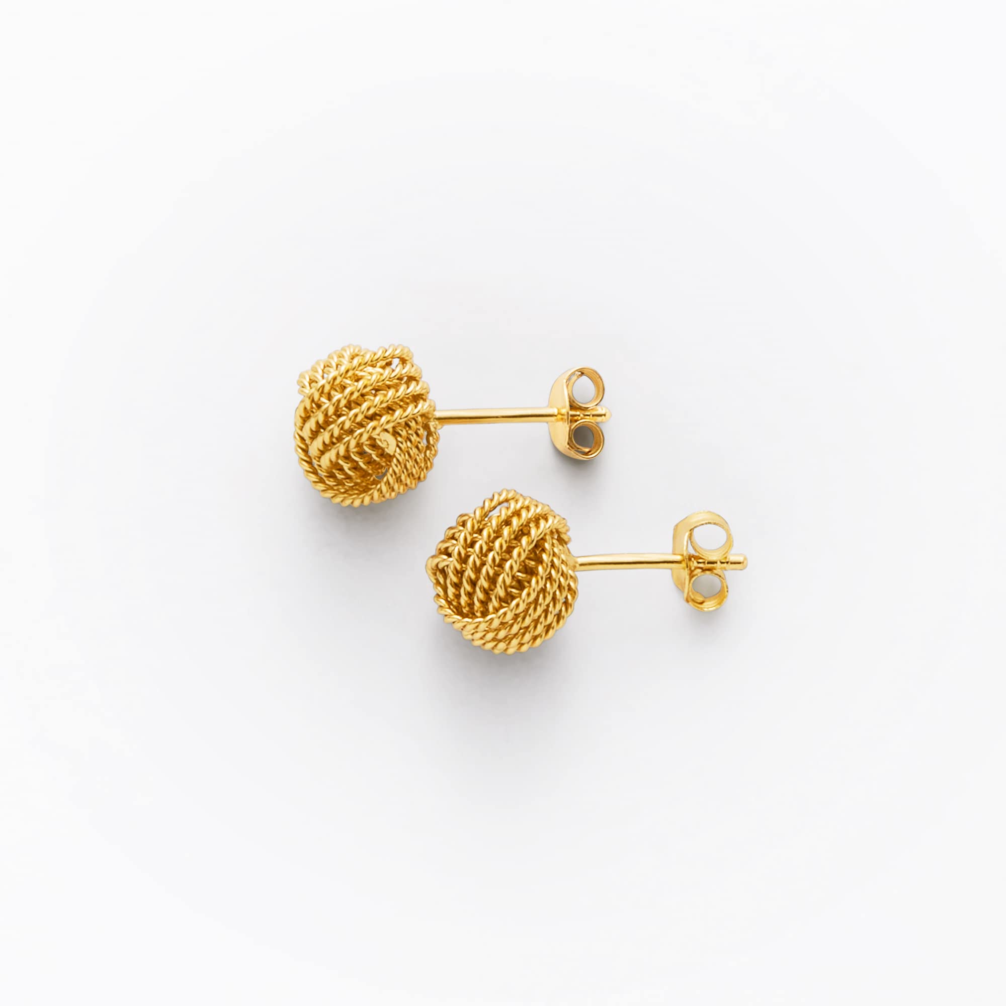 Amazon Essentials Yellow Gold Plated Sterling Silver Twisted Love Knot Stud Earrings , (previously Amazon Collection)