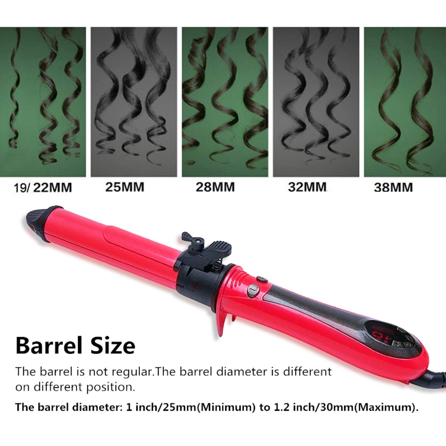 Automatic Hair Curling Iron 2 in 1 Hair Straightener Curler 1 to 1.2 Inch Spinning Hair Wand with Automatic Rotation for All Hiar Type Ceramic Flat Iron Auto Rotating Spiral(for Long Hair ONLY)