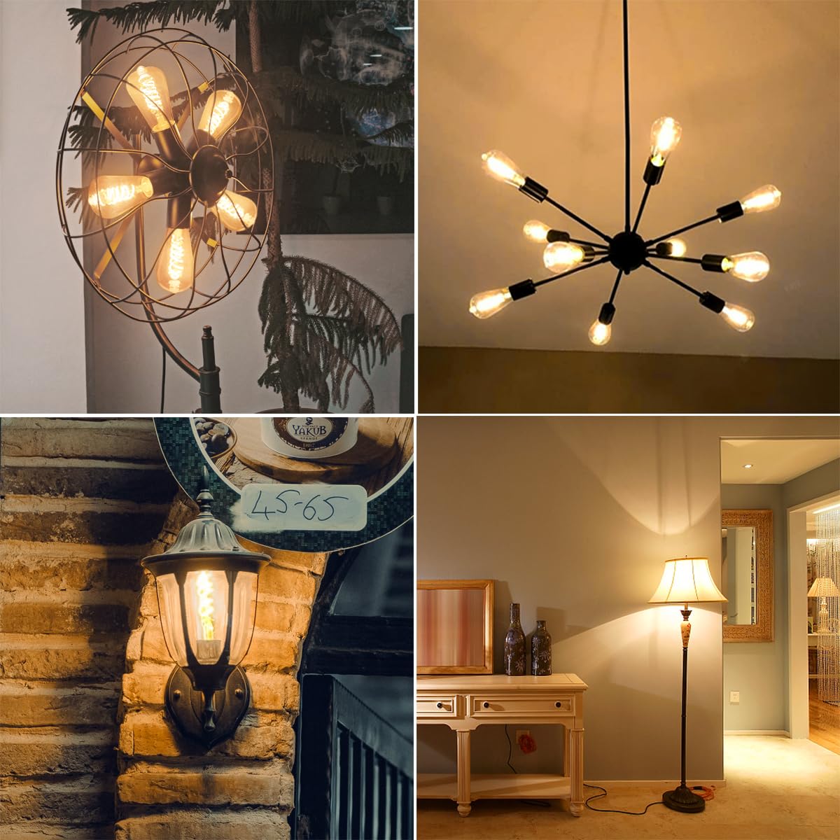 Austin Coast 12 PCS Dimmable Vintage LED Edison Bulbs, 6W Equivalent 60 Watt, Warm White 2700K, Antique Flexible Spiral LED Filament Light Bulb, ST58 (ST19), 600 Lumens, E26 Base, Clear Plastic