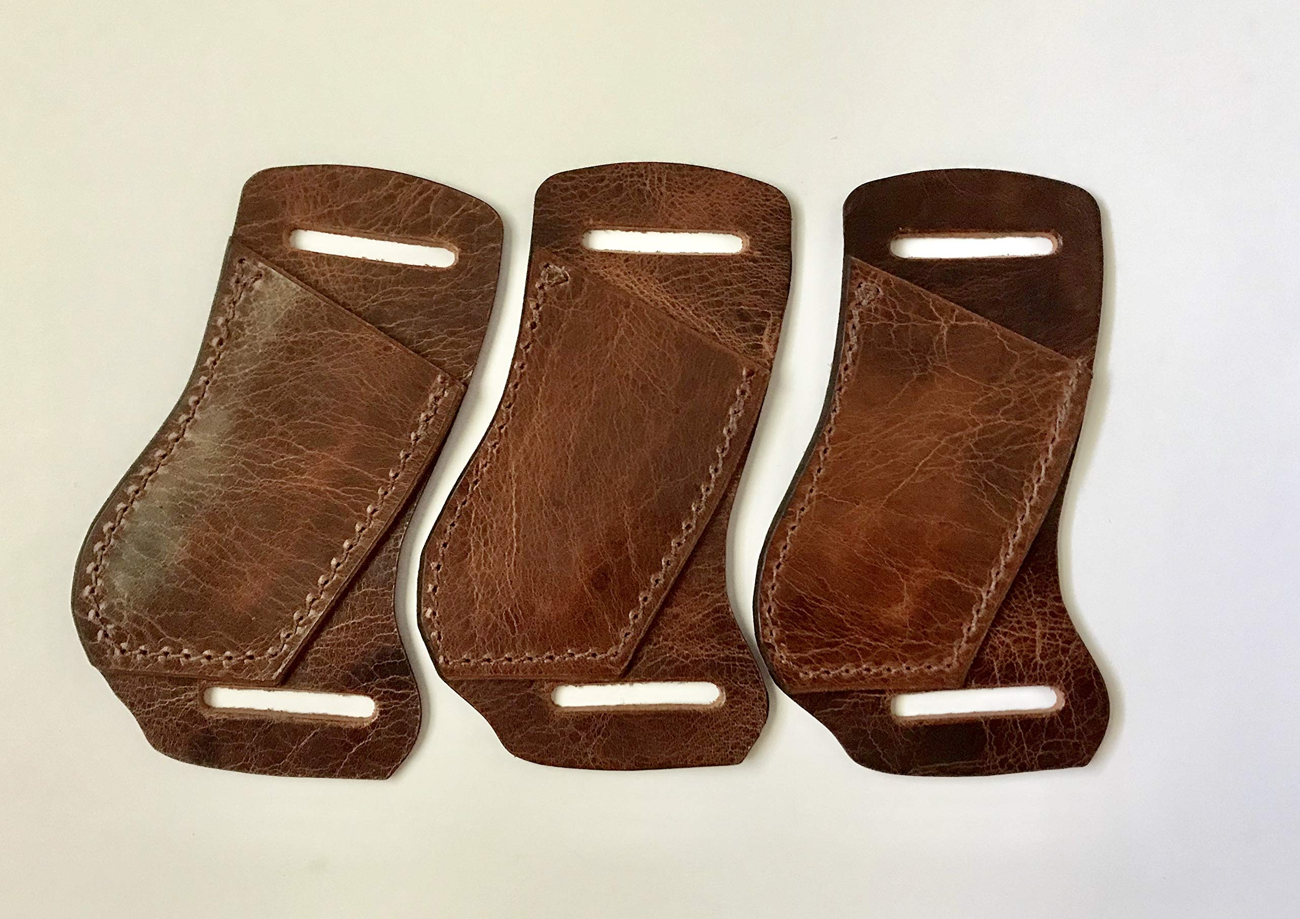 Custom Leather Sheath for Buck 110 or 112 with Water Buffalo Antique Brown Leather Sheath | Left-Hand Cross Draw to fit on Right Side | Strong and Durable | Sheath ONLY