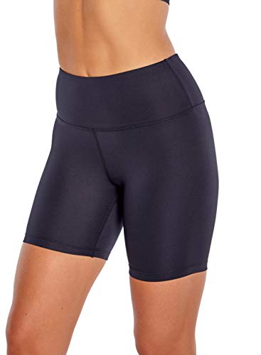 Bally Total Fitness High Rise 7" Bike Short - 2 Pack, Black/Heather Charcoal, Medium