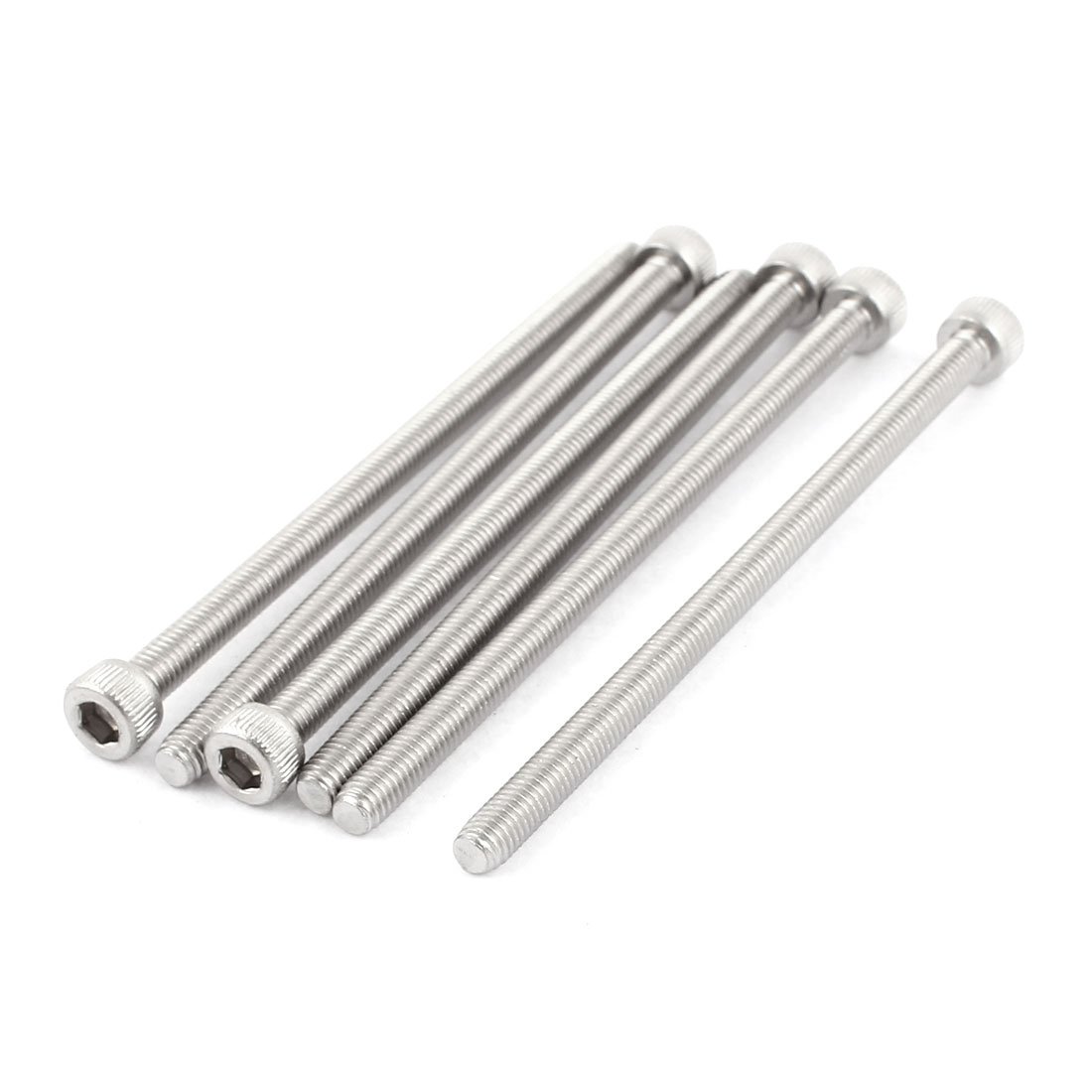 uxcellĀ® M5x90mm Thread 304 Stainless Steel Hex Socket Head Cap Screw Bolt DIN912 6pcs