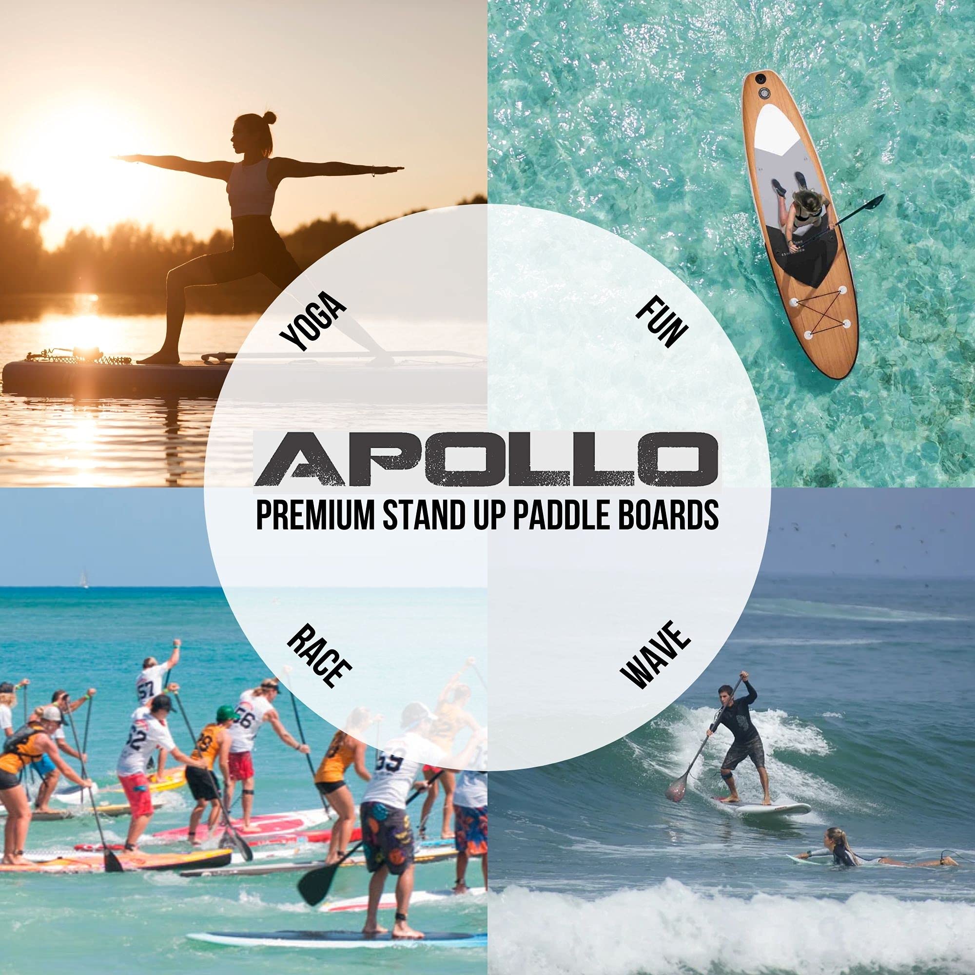 APOLLO Stand-Up Paddleboards - Inflatable SUP Stand Up Paddle Board (9 ft x 30 inch) Standup Paddle Board Inflatable, Premium Backpack/Bag, Non-Slip Deck, Leash, Paddle & Pump