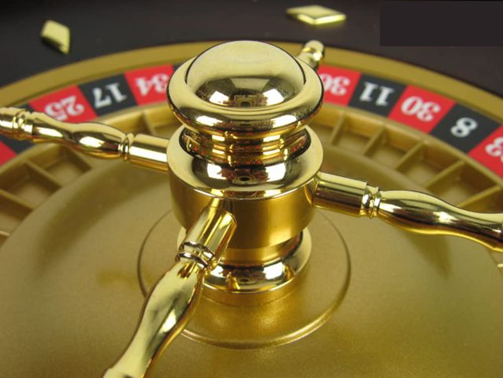 BASICM Russian Roulette Set 18 Inch Solid Wood Russian Casino-Class Sweepstakes Roulette for Bar Entertainment Supplies Event Lucky Games Lottery Draws