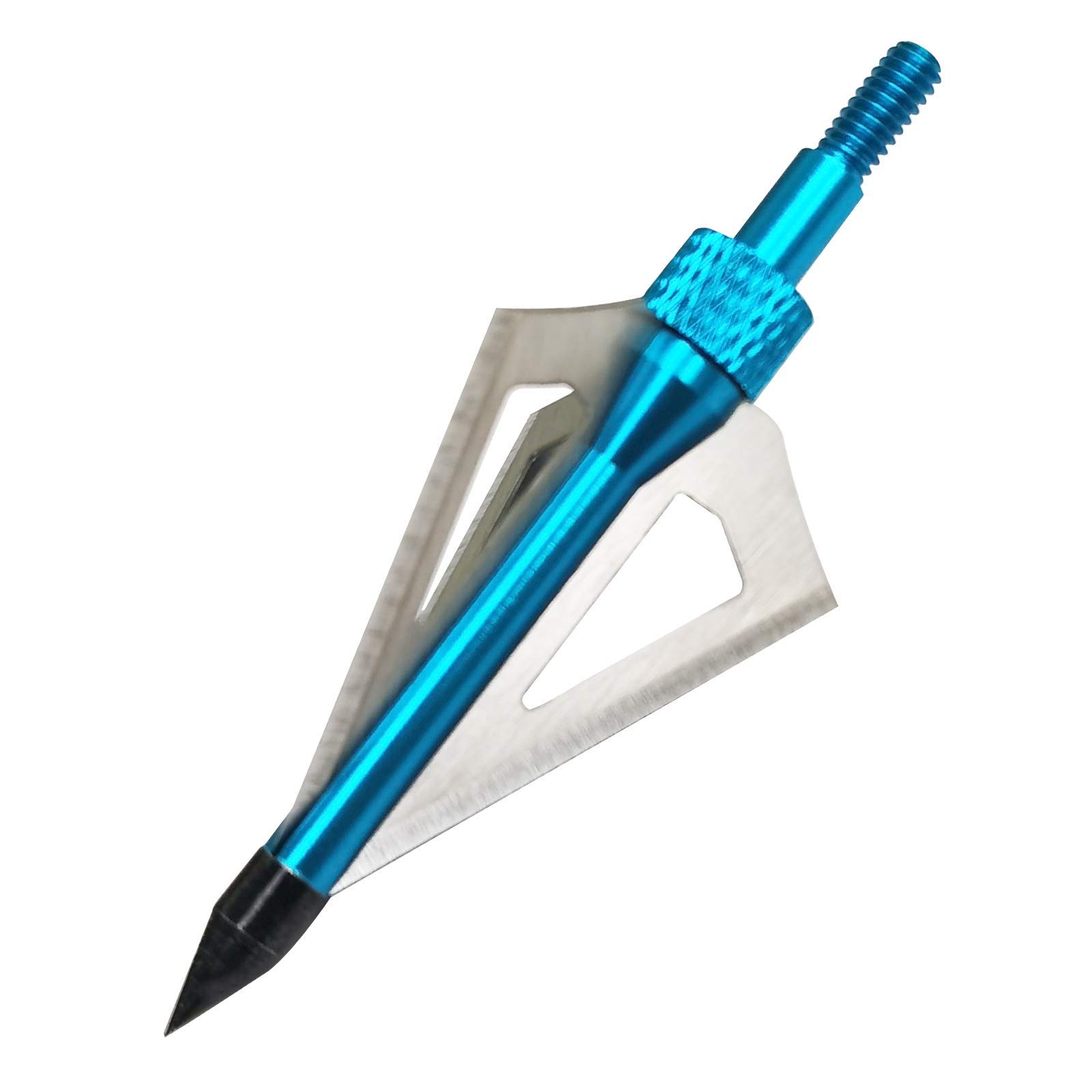 Archery Broadheads Hunting 3 Blade Archery Arrowhead 100 Gerling Threaded Spiral Head 12pcs (Blue)