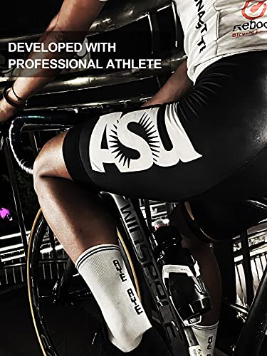 AYEAYE 3 Pack of Lycra Cycling Socks for Road Cycling, Mountain Biking, Enduro, Indoor Spinning and Training - White- XL