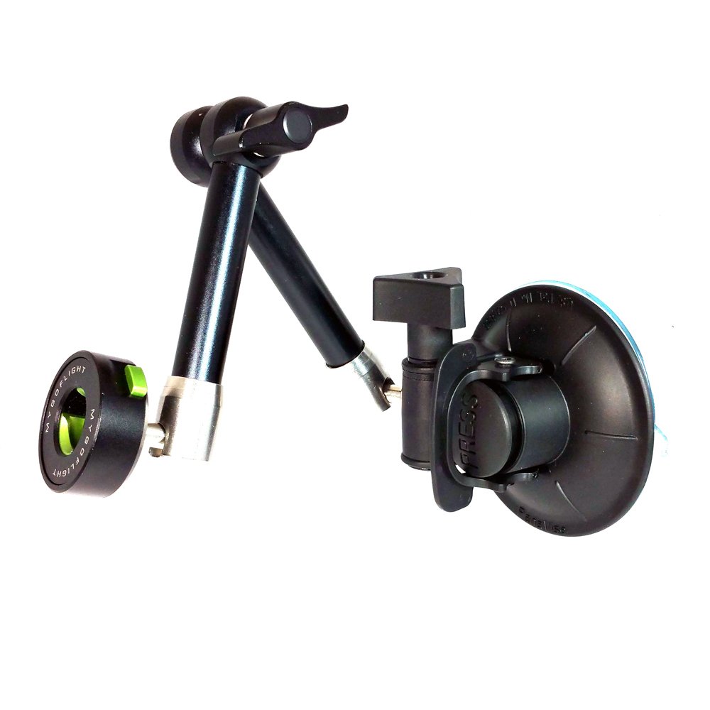 MYGOFLIGHT Flex Suction Cup Articulated Arm Sport Mount and Universal Cradle Kit for Any 7”-11” iPad Mini Air Pro Android Tablet PC for Airplane Car RV Truck Boat Window Mounting