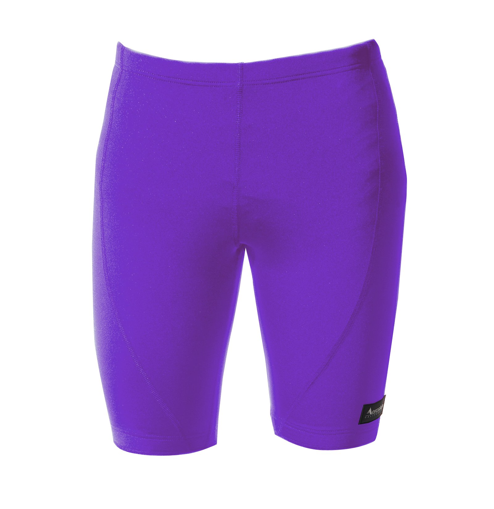 Aeroskin Long Short in Solid Colors with Side Panels, Drawstring and Grippers (Purple, Kids-2)