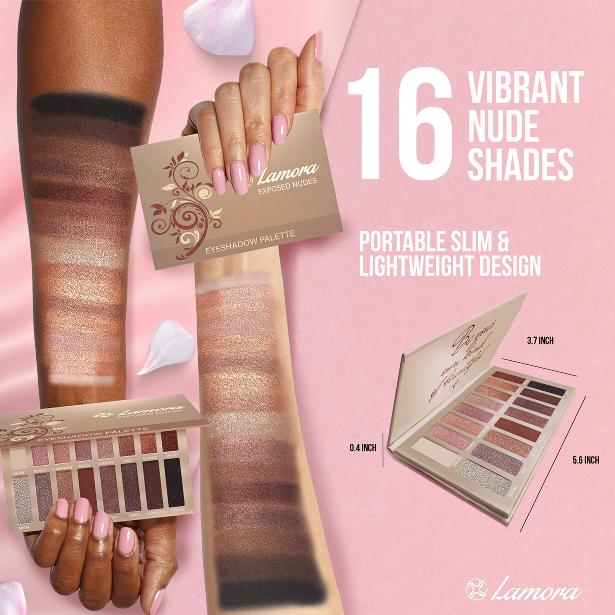 Best Pro Eyeshadow Palette Makeup - Matte Shimmer 16 Colors - Highly Pigmented - Professional Nudes Warm Natural Bronze Neutral Smoky Cosmetic Eye Shadows