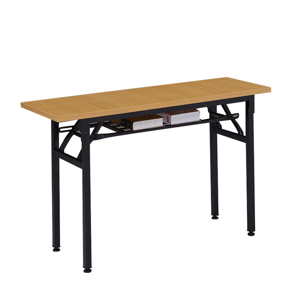 ANGIEHAIE Folding Computer Desks Home Office for PC/Laptop Small Student Writing Desk with Storage Drawer Without Assembly, Yellow