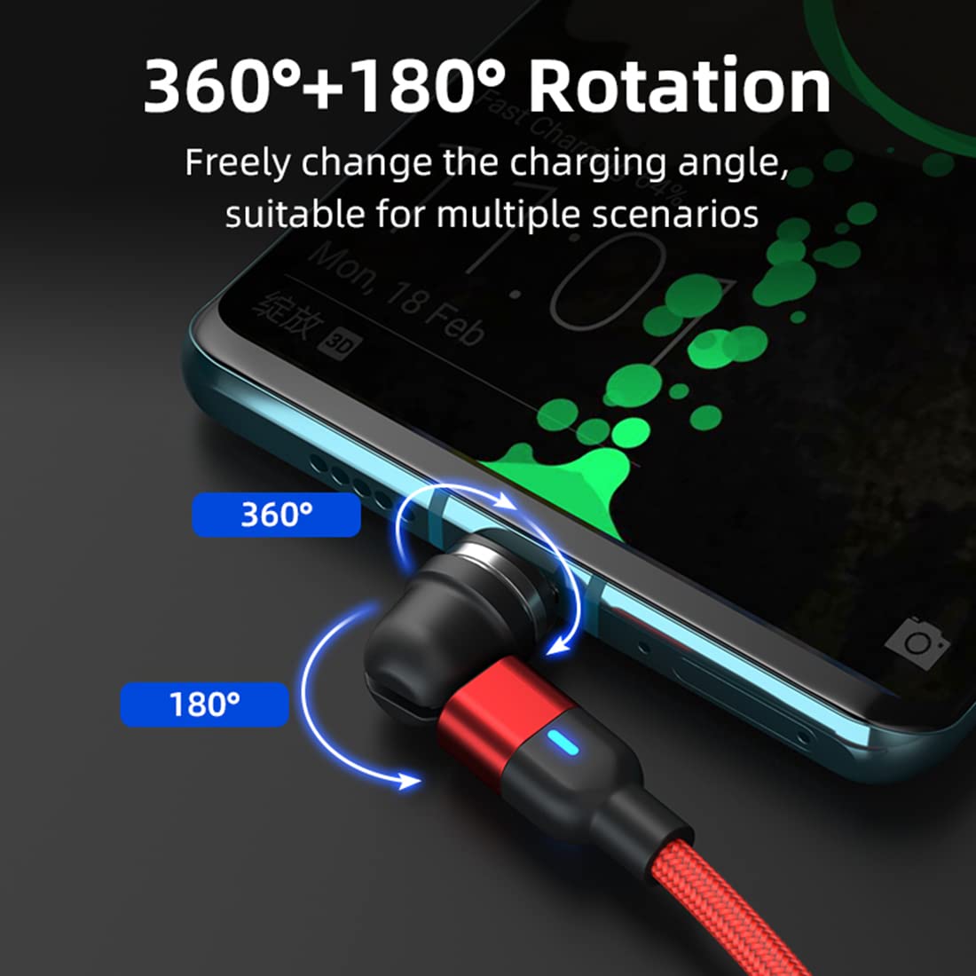 Bojianxin Magnetic Charging Cable 3A Fast Charging[5Pack, 10ft,6.6ft,6.6ft,3.3ft,1.6ft], 3 in 1Magnetic Phone Charger Cable USB C Data Transfer Magnetic Cable for Micro USB Type C