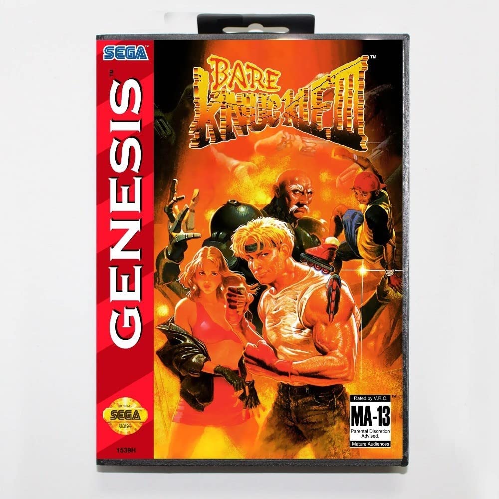 Bare Knuckle III Game Cartridge 16 Bit MD Game Card With Retail Box For Sega Mega Drive For Genesis (Black)