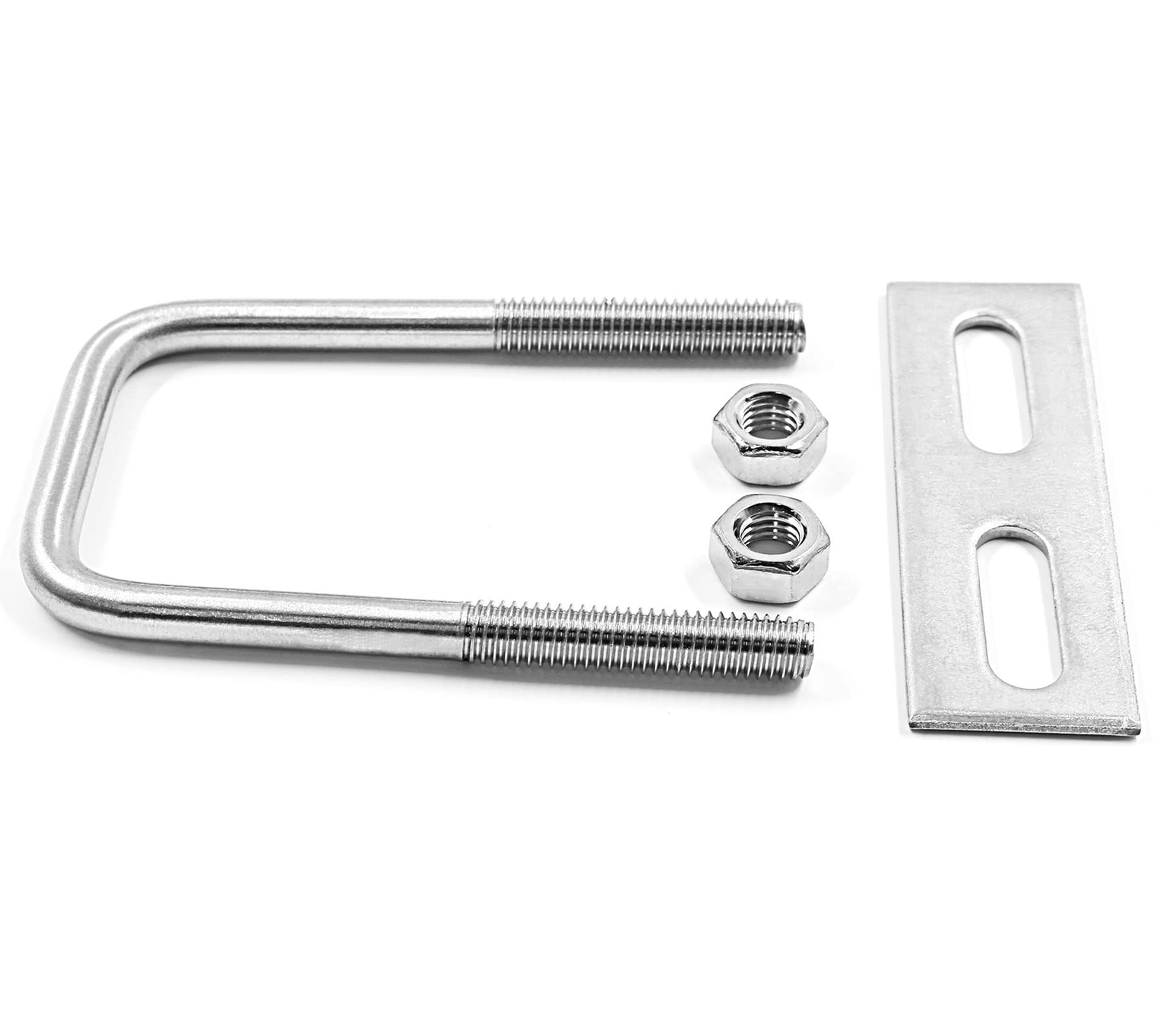 BokWin 4PCS M6x35x75mm Stainless Steel Square U-Bolt Tie Down U Bolt with Frame Plate and Nuts