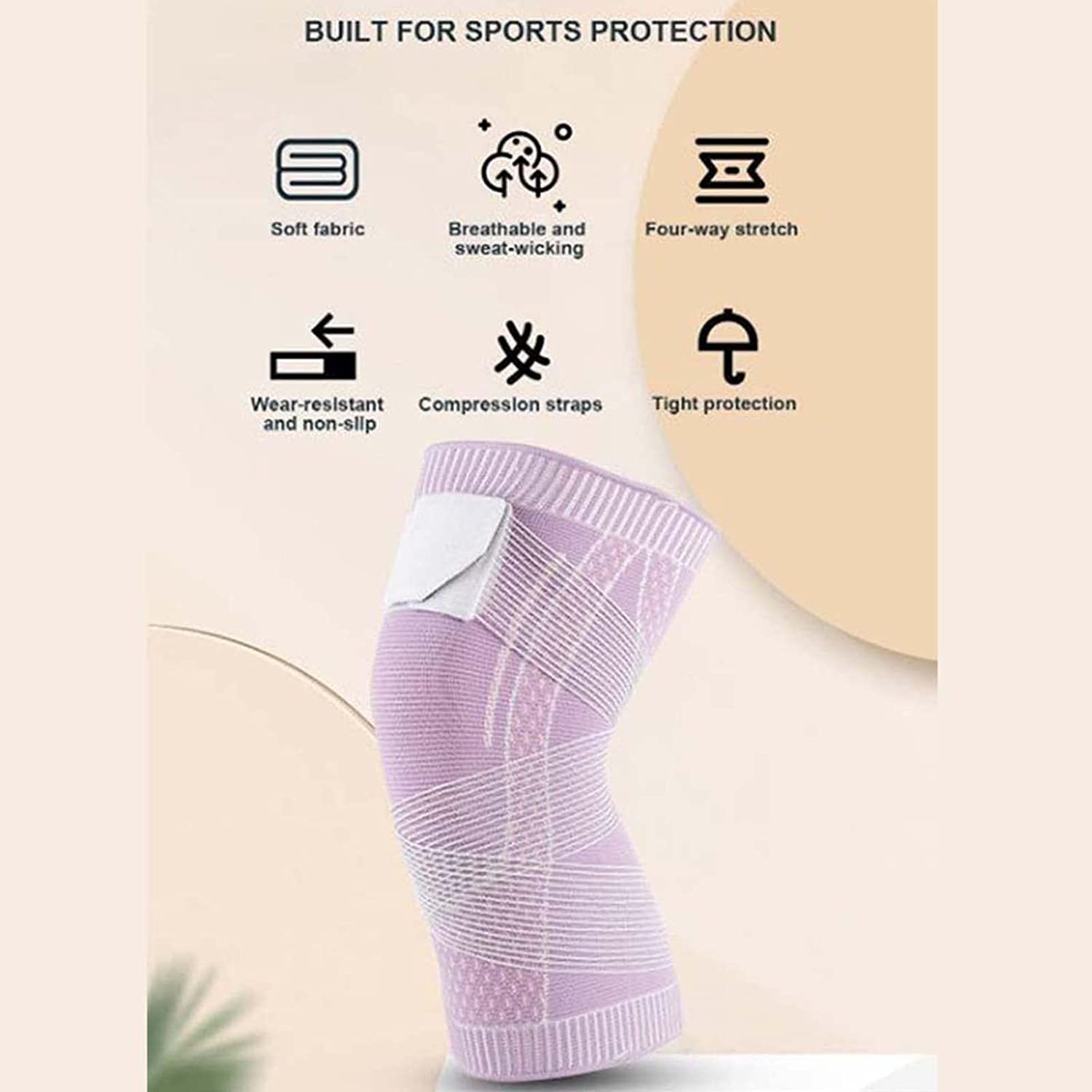 ANRUI Swellsock knee Flexwrap - Knee Compression Sleeve - Best Knee Brace, Swell Sock Knee Flexwrap,Adjustable 3d High Elastic Click Rain Knee Compression Sleeve (XXXL, Pink/1 Pair)