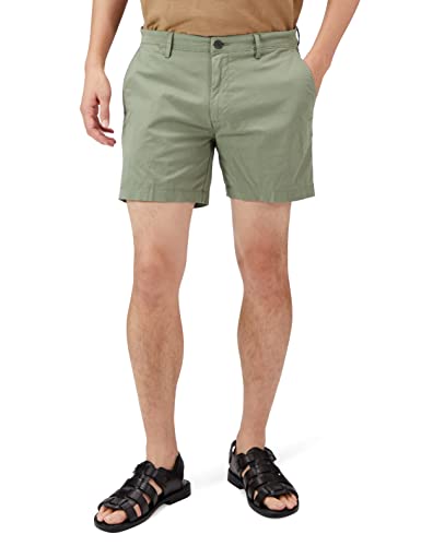 Amazon Essentials Men's Slim-Fit 5" Flat-Front Comfort Stretch Chino Short (Previously Goodthreads), Light Military Green, 30
