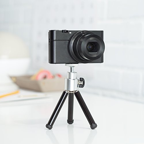 Amazon Basics Lightweight Adjustable Mini Tripod Stand - Pack of 4, 5 - 7.5 Inches, Black