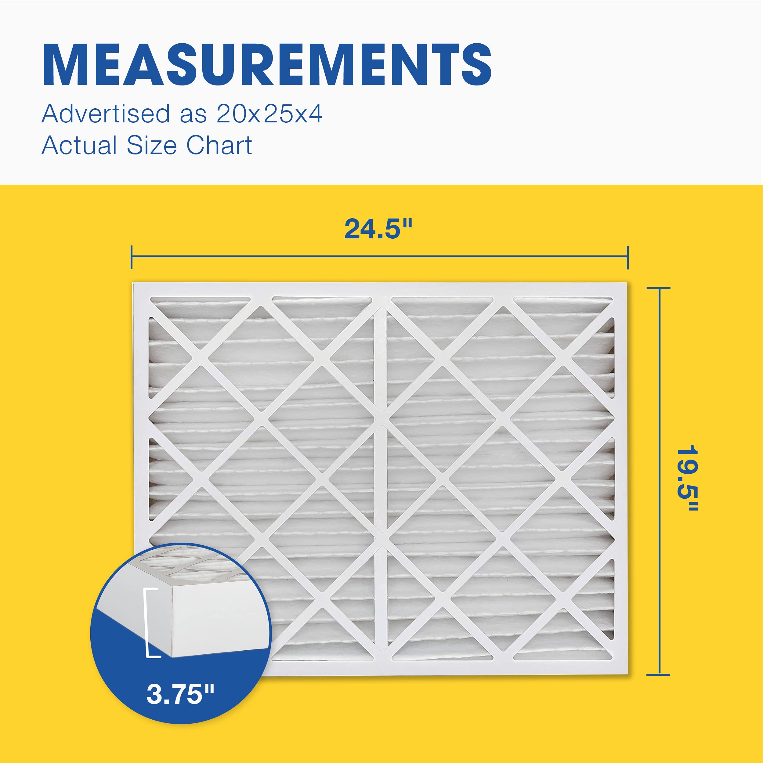 Aerostar 20x20x4 MERV 11 Pleated Air Filter, AC Furnace Air Filter & 20x25x4 MERV 8 Pleated Air Filter, AC Furnace Air Filter