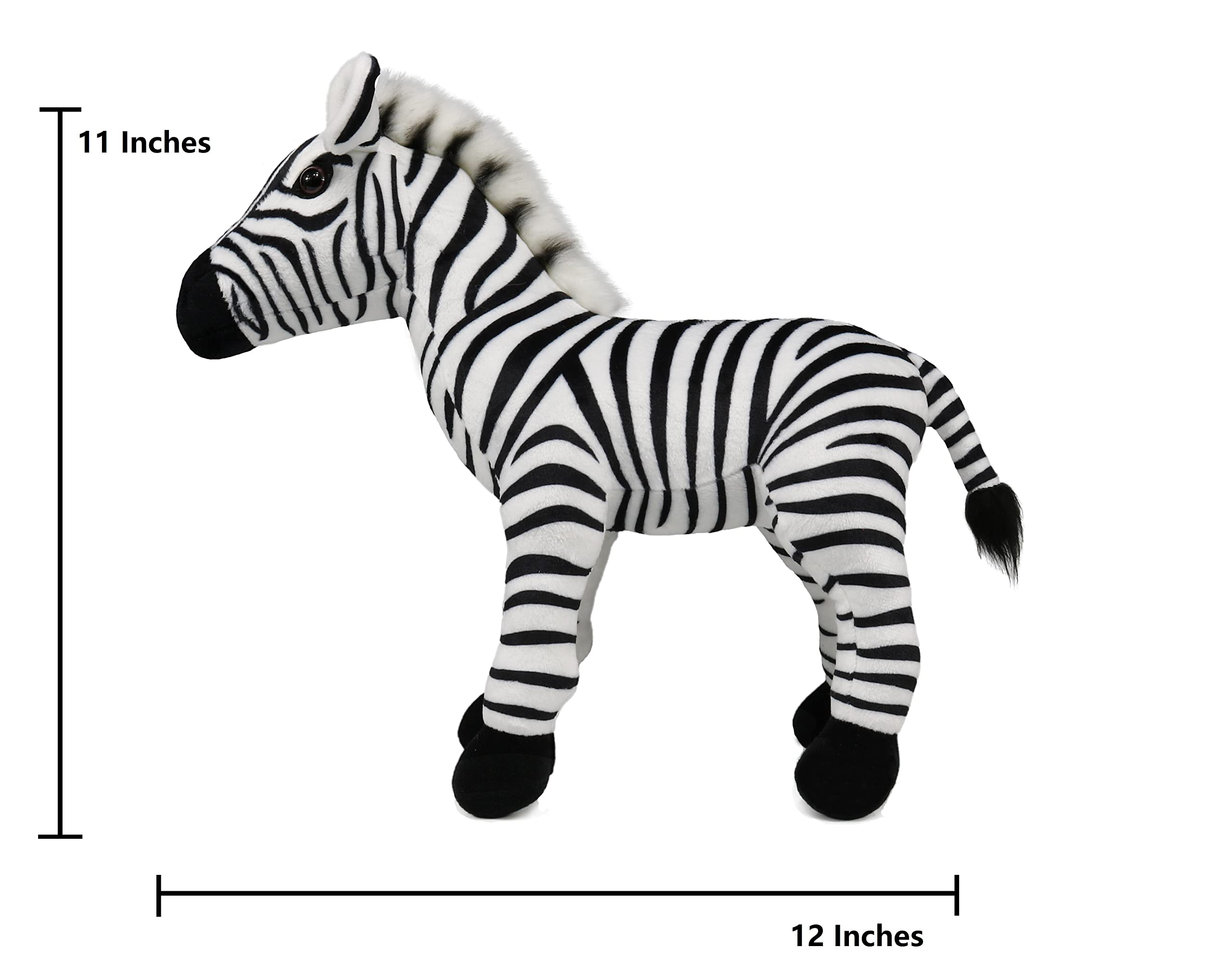 Ice King Bear Wild Animal Stuffed Animals Zoo Family Plush Toy (Zebra 11 Inches)