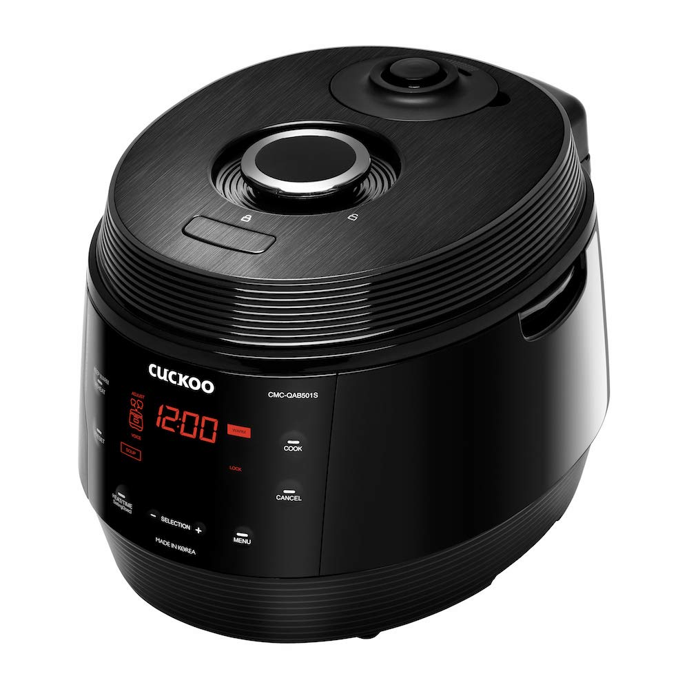 CUCKOO CMC-QAB501SB | 5QT. Standard 8-in-1 Pressure Cooker | 10 Menu Options: Slow Cooker, Sauté, Steamer, Yogurt & More, Made in Korea | Black
