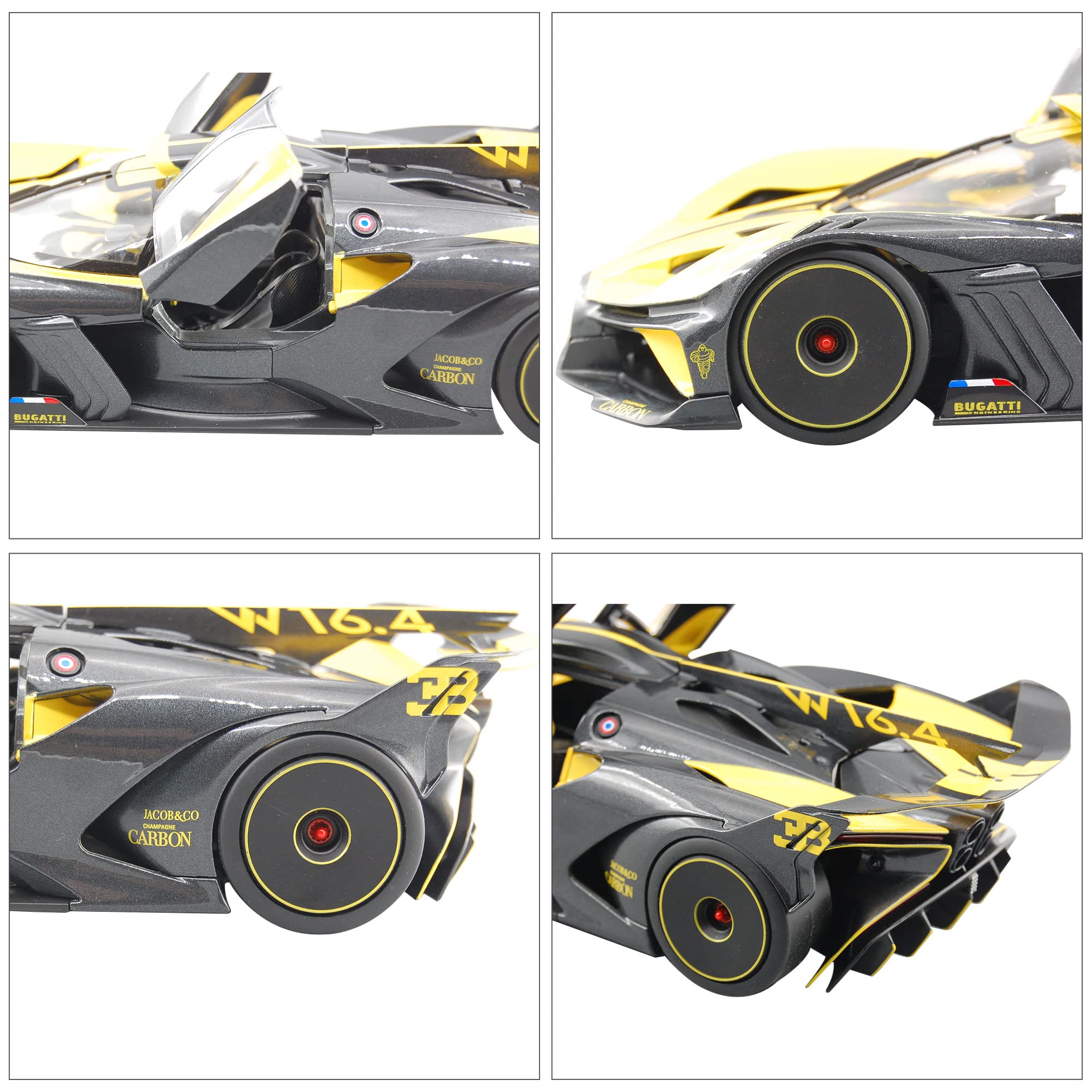 Bburago Bugatti Bolide Diecast Model Car 11047 Black Yellow