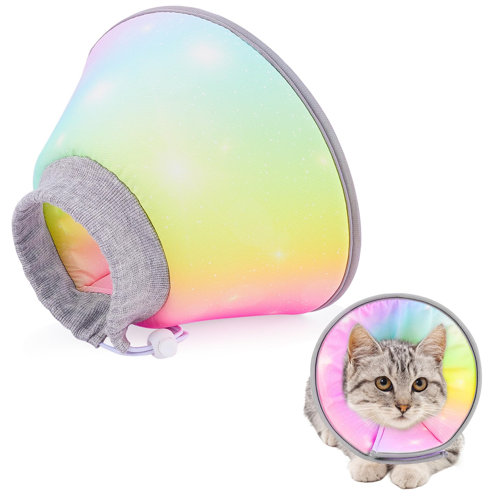 Bienbee Cat Cone, Soft Cat Cone Collar, Adjustable Cat Recovery Collar Anti-Scratching, Light-Weight E Collar Cat Recovery Collars & Cones for Cats Kitty Puppy