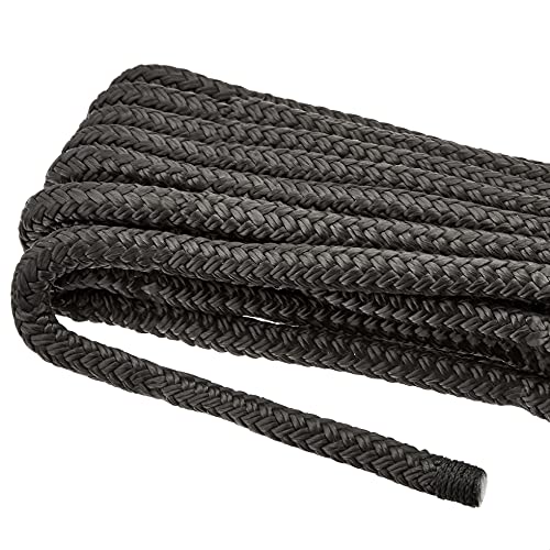 Amazon Basics Nylon 12 Inch Eye Pre-spliced Dock Line - 3/8 Inch x 15 Foot (9mm x 4.5m), Black