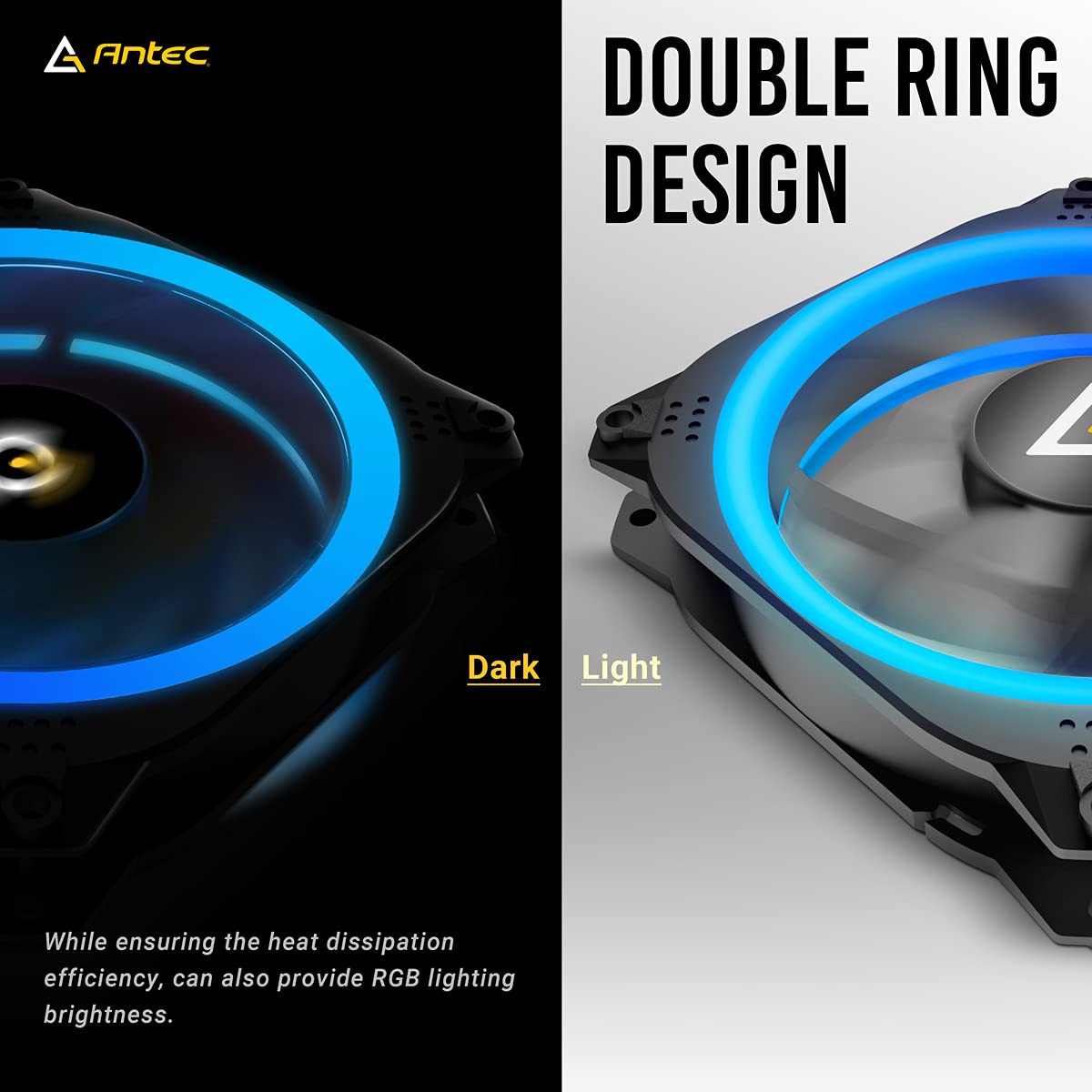Antec 120mm RGB Case fan, RGB High Performance PC Fan, 4-pin RGB, Spark Series, 3 Packs