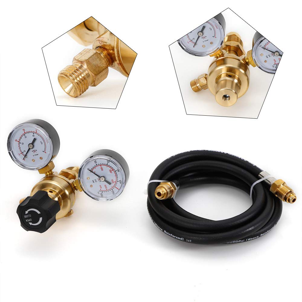 Argon CO2 MIG Welding Regulator 2 Gauge for CGA580 Miller Mig Tig Brass