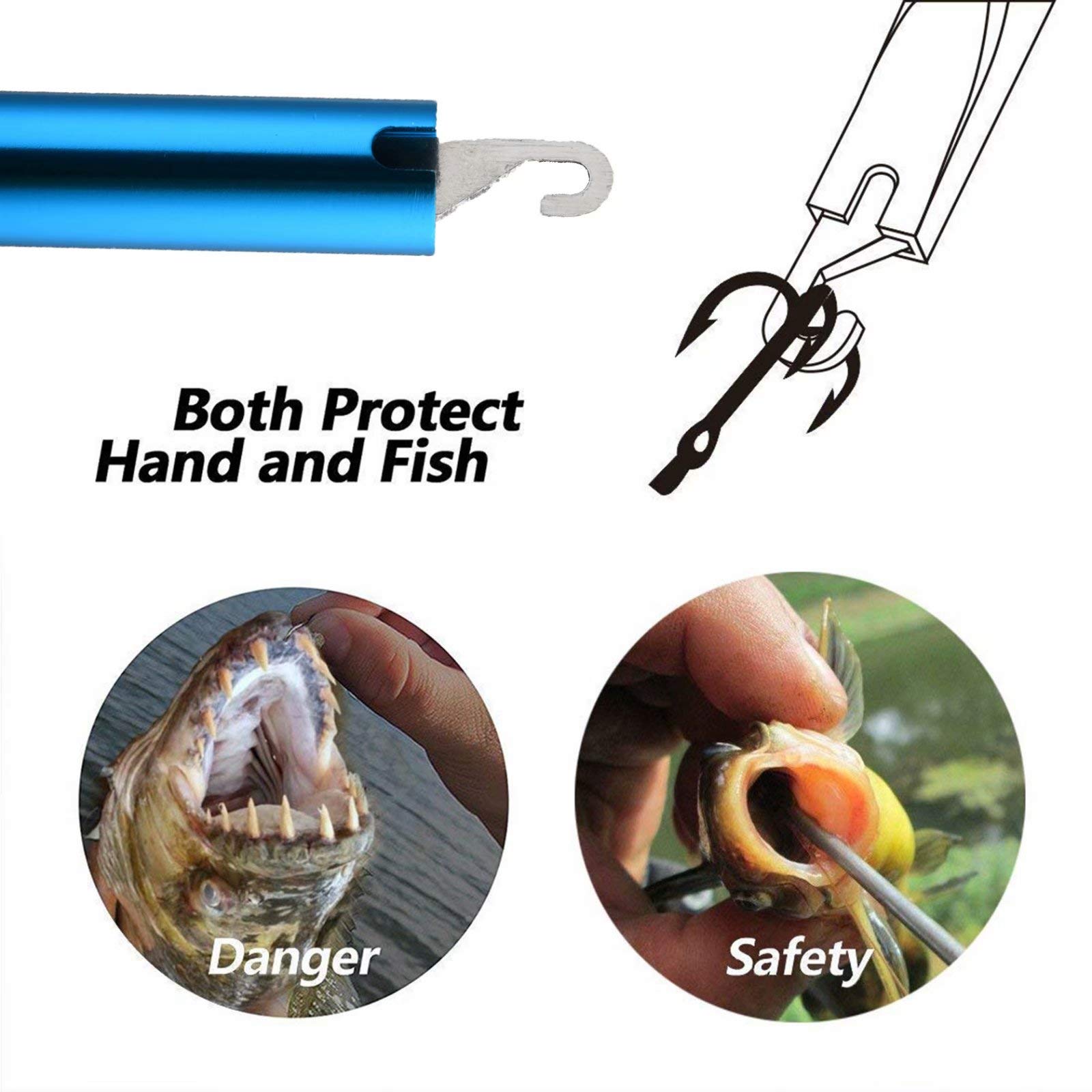Aimexn 2Pcs Easy Fish Hook Remover,T-Shaped Hook Puller Squeeze-Out Fish Hook Separator Tools,Pro Fishing Hooks Extractor, Fast Decoupling, No Injury