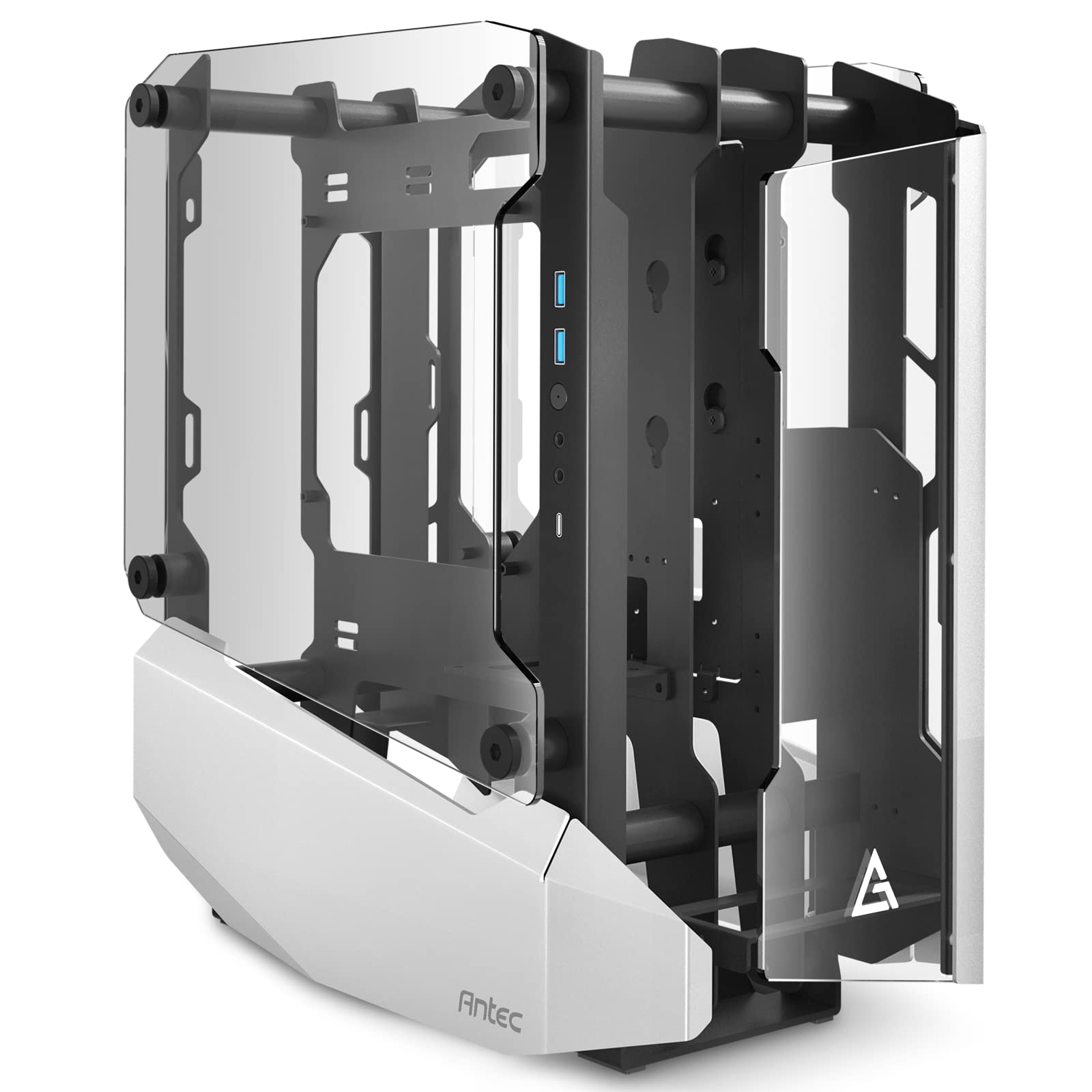 Antec Striker Aluminum and Steel ITX Computer Case, Front GPU Mount, Up to 4 x 120 mm Fan Support, USB 3.1 Type-C Ready and PCI-E Riser Included (Striker Mini)