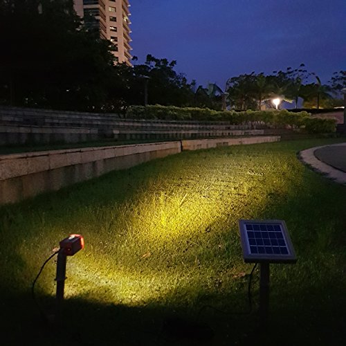 HEX 30X Twin Solar Spotlight Warm White LED Waterproof Dimmable Dusk to Dawn for Outdoor Garden Yard Landscape Pathway Downlight Uplight