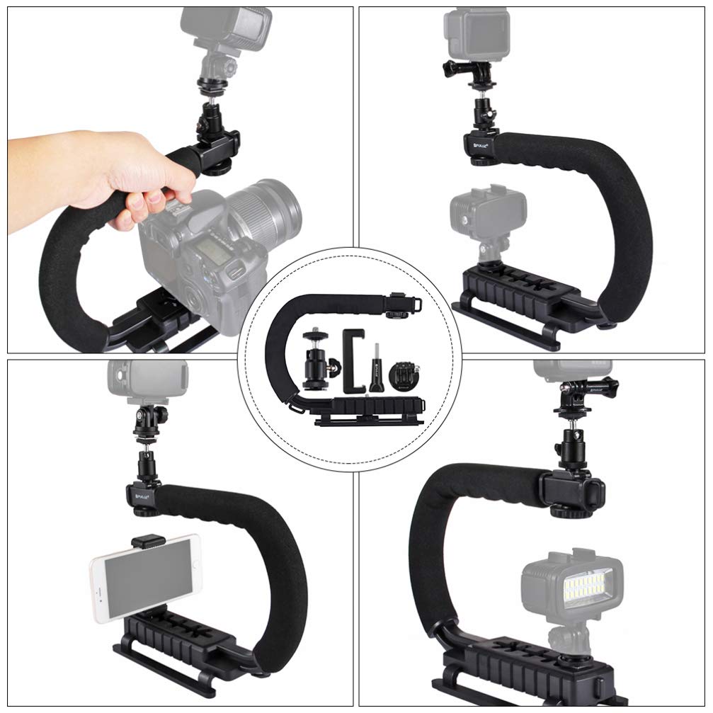Baluue U-Shaped Portable C-Frame Set Gimble Stabilizer Cellphone Holder Handle Grip Video Action Stabilizer Low Position Video Stabilizer Mobile Holder Abs Camera Low Frame