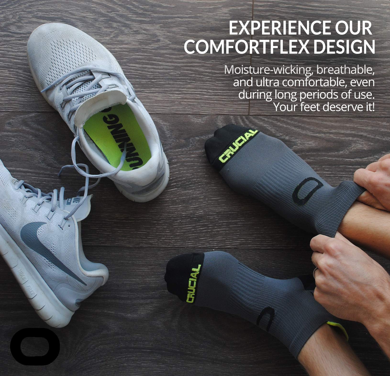 Ankle Compression Running Socks for Men & Women (2 Pairs) - Best Low Cut, No Show Athletic Socks with Heel Tab - Moisture Wicking, Arch Support Plantar Fasciitis Socks for Runners, Endurance, Cycling