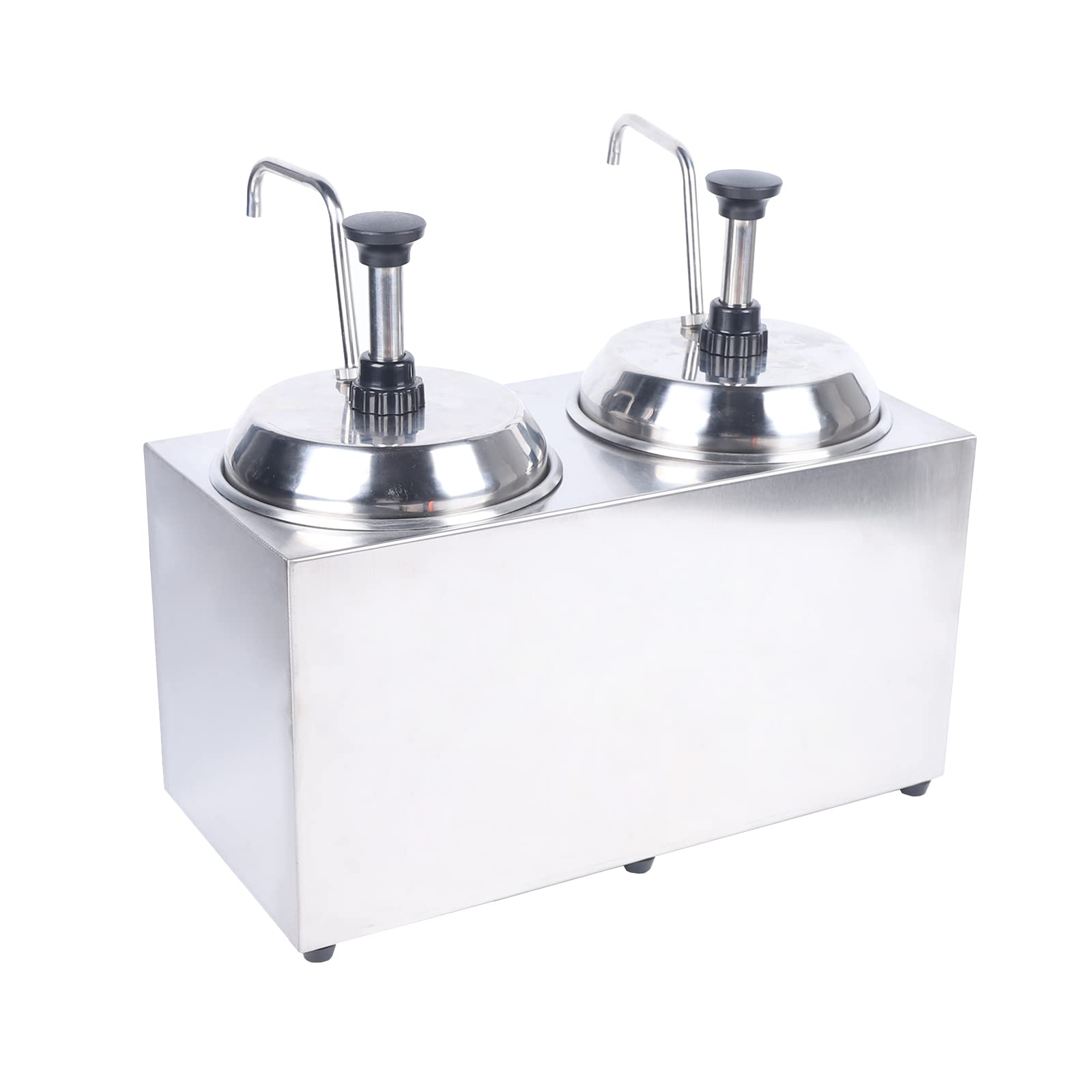 Cheese Dispenser with 2 Pumps 2 x 2L Electric Nacho Cheese Sauce Warmer 30-110℃ Hot Fudge Warmer Dispenser 1600W Jam Heat Preservation Machine